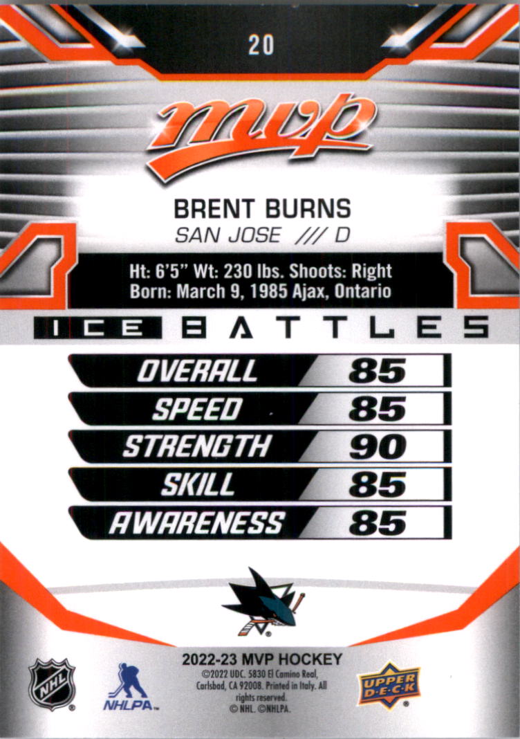 2022-23 Upper Deck MVP Ice Battles Hockey Card Pick | eBay