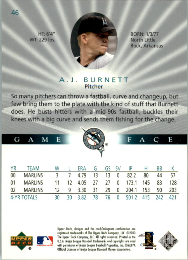 2003 Upper Deck Game Face Baseball Card Pick | eBay