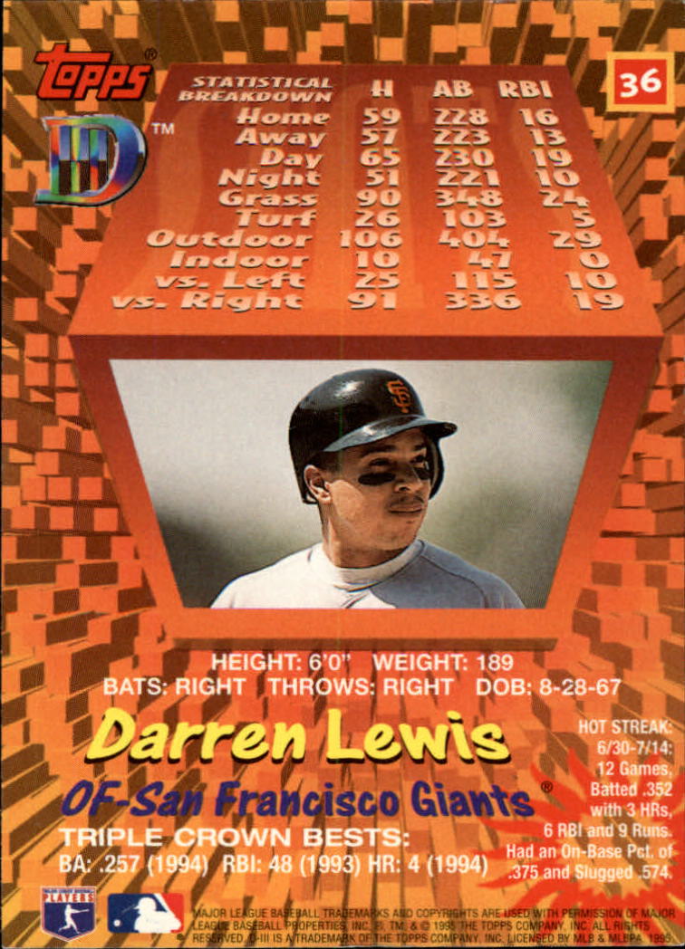 A7475- 1995 Topps D3 Baseball Cards 1-59 +Inserts -You Pick- 15+ FREE ...