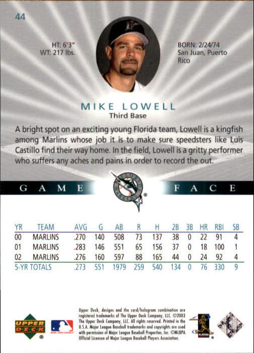 2003 Upper Deck Game Face Baseball Card Pick | eBay