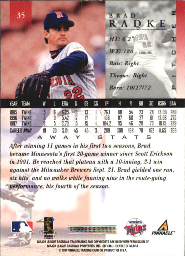 A7141- 1998 Pinnacle Baseball Assorted Insert Cards -You Pick- 15+ FREE ...