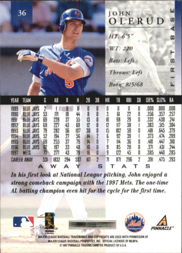 A7141- 1998 Pinnacle Baseball Assorted Insert Cards -You Pick- 15+ FREE ...