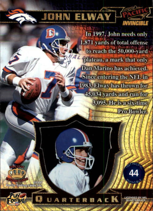 1997 Pacific Invincible Football Card Pick | eBay