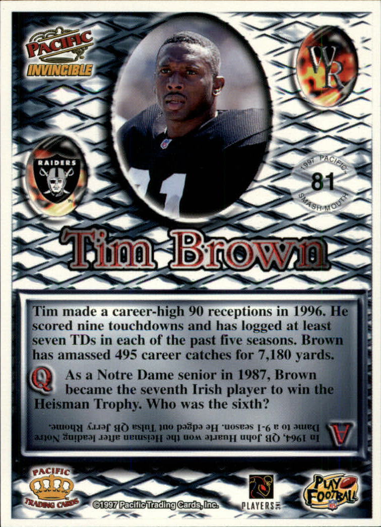 1997 Pacific Invincible Smash Mouth Football Card Pick | eBay