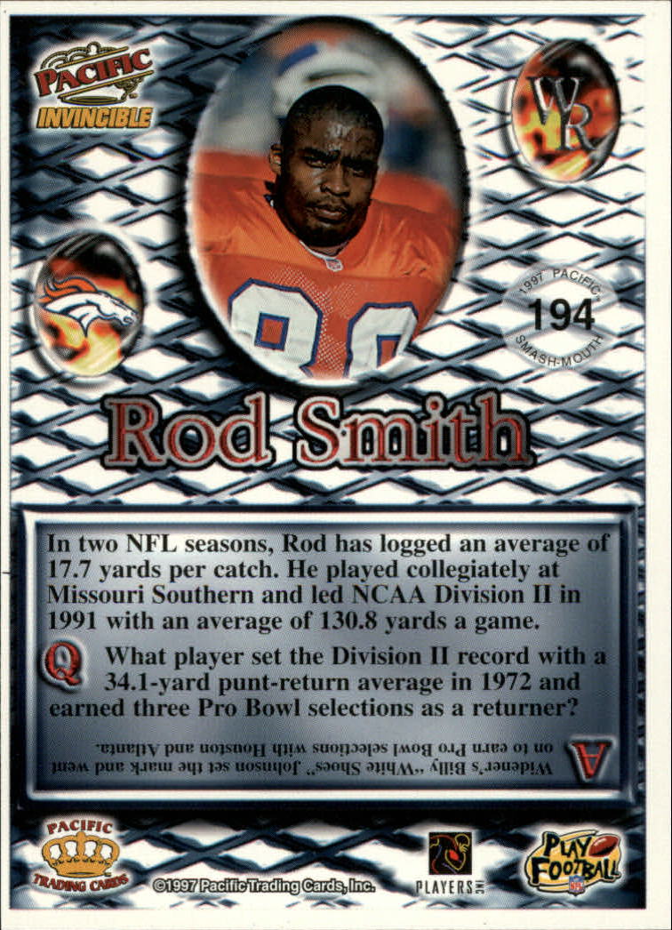 1997 Pacific Invincible Smash Mouth Football Card Pick | eBay