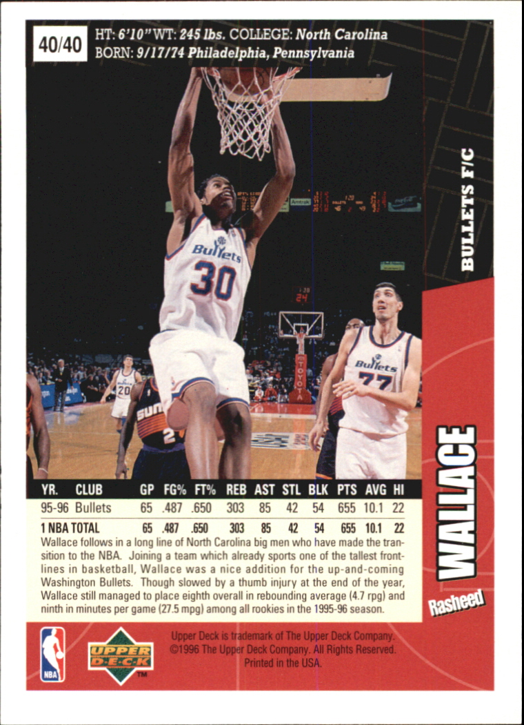 1996 Upper Deck Nestle Slam Dunk Basketball Card #1-40 - Choose Your ...