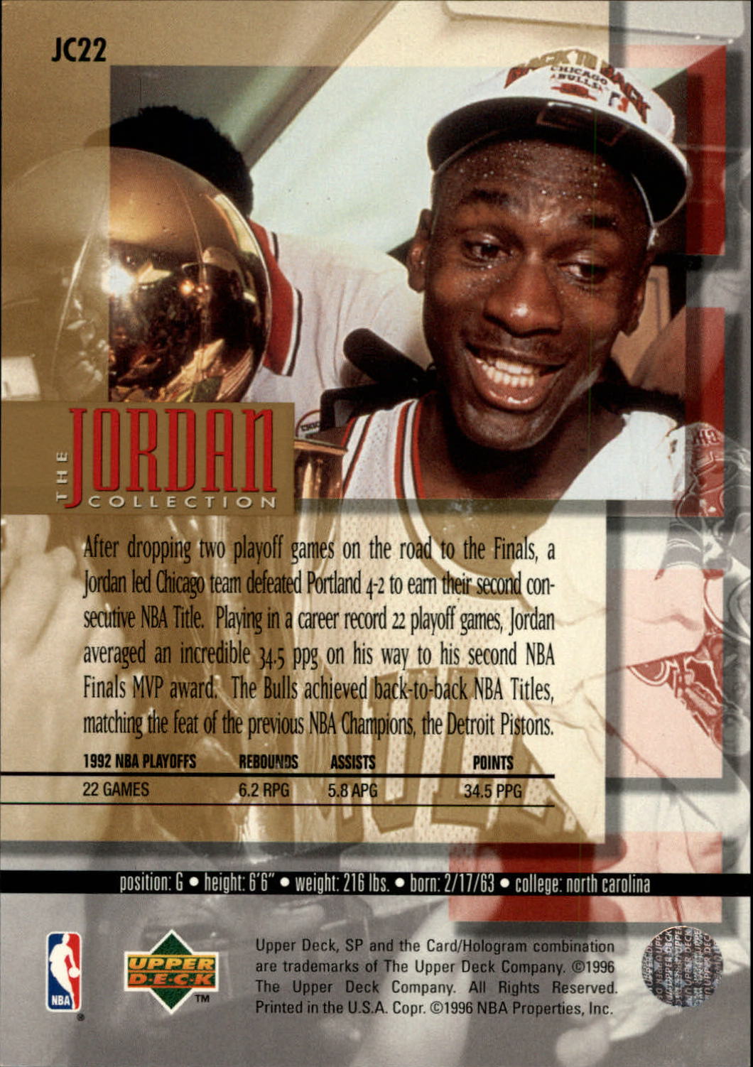 1995-96 Upper Deck Michael Jordan Collection Jumbo Card #1-24 - Choose ...