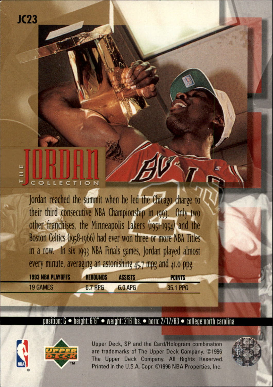 1995-96 Upper Deck Michael Jordan Collection Jumbo Card #1-24 - Choose ...