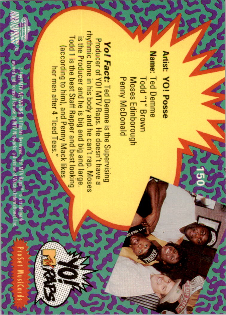 B2342- 1991 YO! MTV Raps Music Card #s 1-150+ -You Pick- 10+ FREE US ...