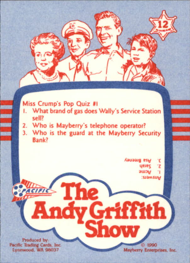 1990-91 Andy Griffith Show Complete Series Trading Card Pick | eBay