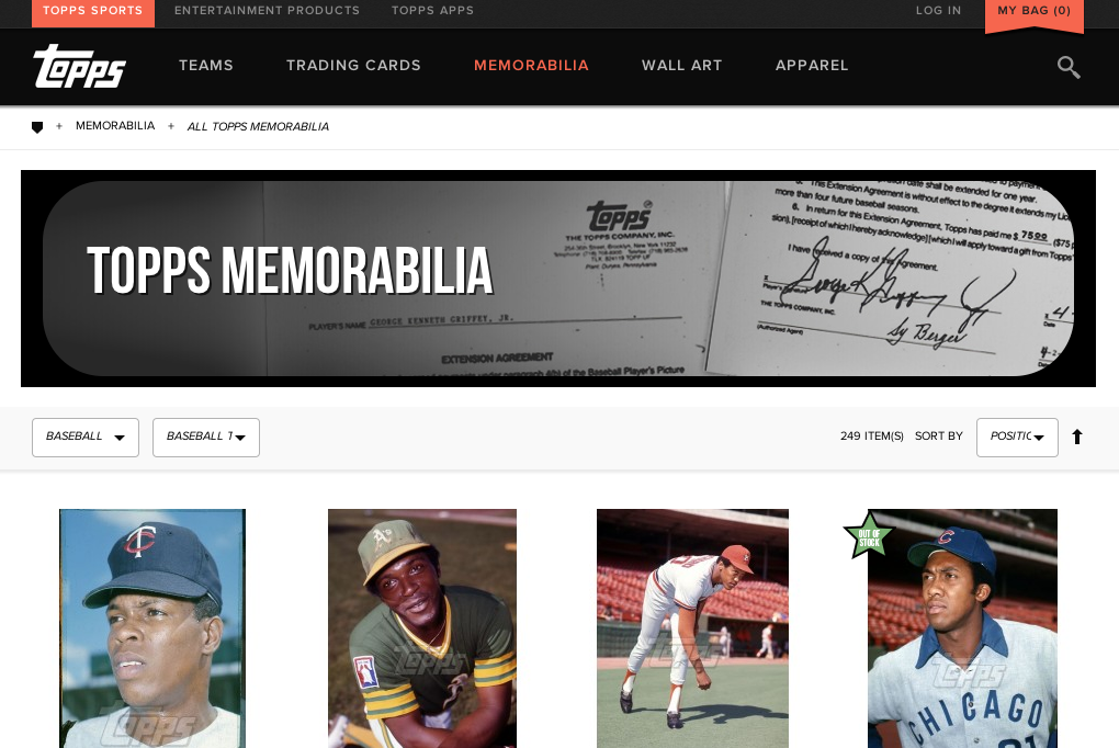 Topps selling Vault memorabilia direct to public on revamped website ...