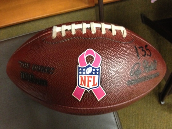 Thinking pink? NFL auctions pink equipment from October games - Beckett ...
