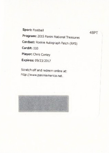 2015 National Treasures Football Rookie Autograph Patch RPS Gallery