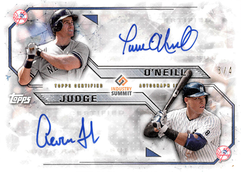 2017 Topps Industry Summit Dual Auto Paul ONeill Aaron Judge - Beckett News