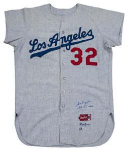 Sandy Koufax Game-Used 1963 Los Angeles Dodgers Jersey Front Goldin ...