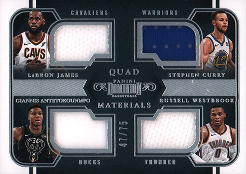2017-18 Panini Dominion Basketball Quad Materials James Curry Giannis ...