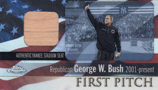 President Bush and the First Pitch: A Baseball Card Retrospective