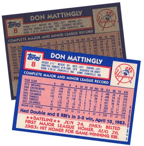 How to Tell Topps and Topps Tiffany Baseball Cards Apart Using Backs