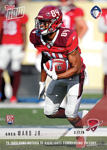 2019 Topps Now AAF Football Cards Checklist, Print Runs, Details, Gallery