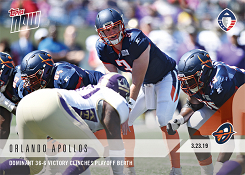 2019 Topps Now AAF Football Cards Checklist, Print Runs, Details, Gallery