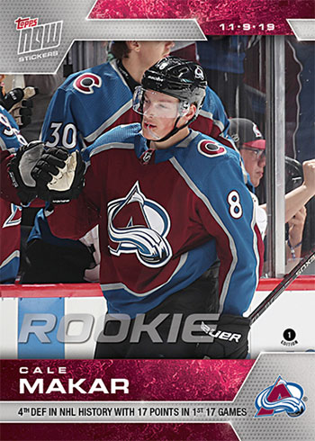 2019-20 Topps Now NHL Stickers Checklist, Details, Print Runs